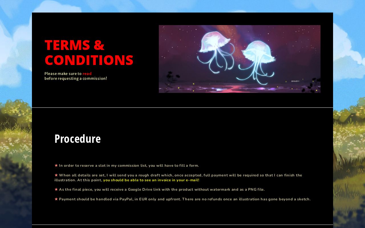 terms and conditions.